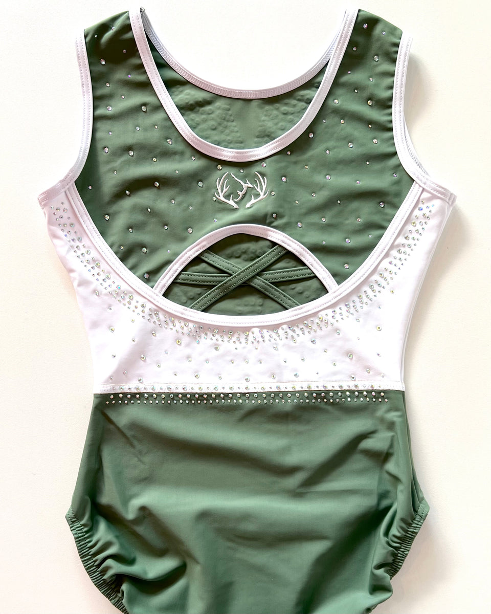 Olive Shimmer Leotard || Stag Gymnastics Leotards – Stag Leotards